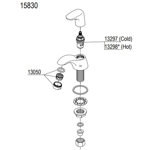 Damixa Jupiter Pillar Tap Chrome 1583000 Spare Parts